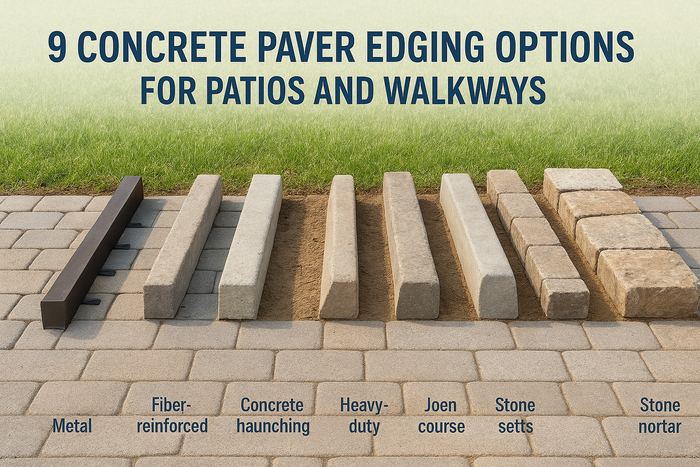 9 Concrete Paver Edging Options For Patios And Walkways | Konzept Garden