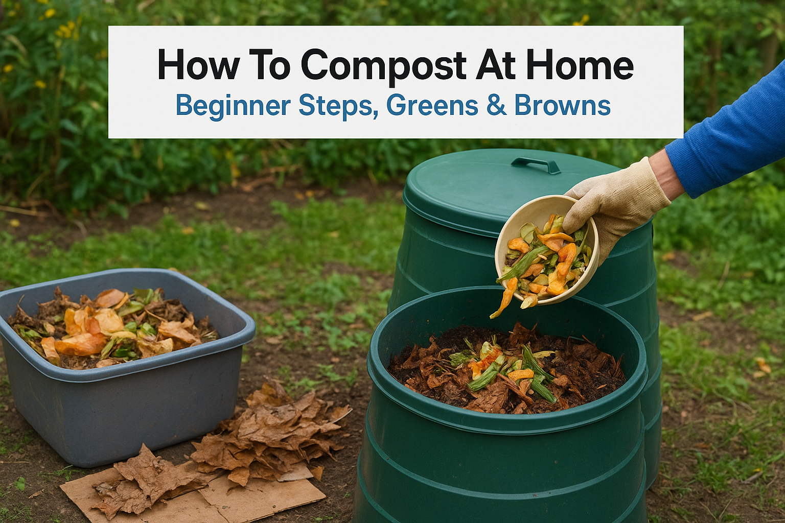 How To Compost At Home: Beginner Steps, Greens & Browns | Konzept Garden